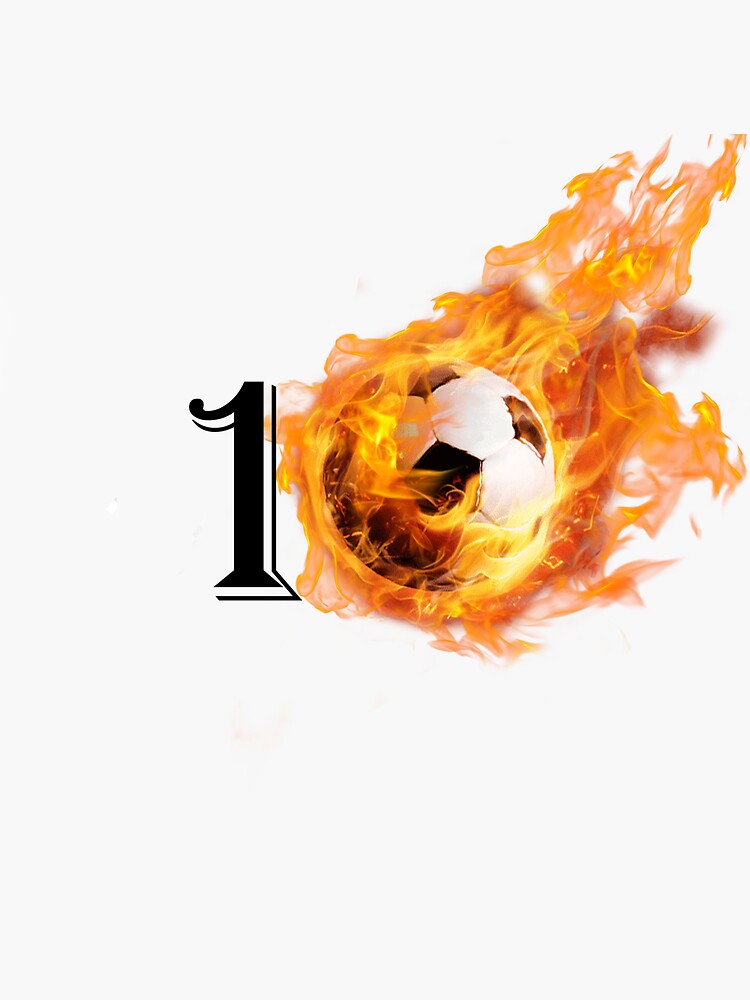 "Number 10 fiery football" Sticker for Sale by klaven | Redbubble