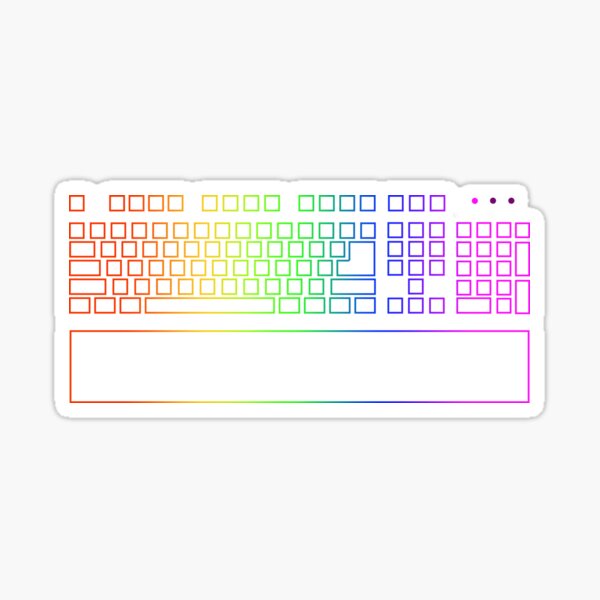 "Keyboard With Wristpad Rainbow RGB" Sticker for Sale by BraksDesign ...