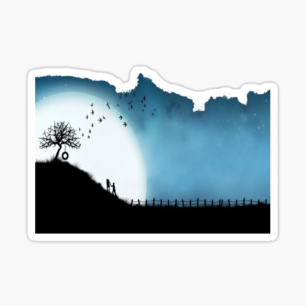 "Night Moon" Sticker for Sale by DEVCREATION | Redbubble