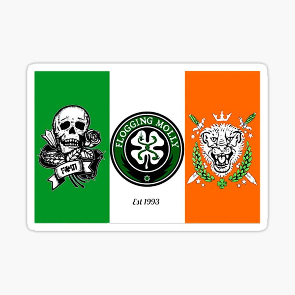 "Flogging molly irish flag" Sticker for Sale by Poundrobe | Redbubble
