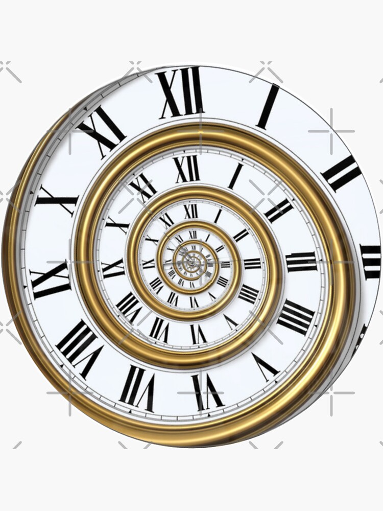 Pegatina «Reloj infinito en espiral de tiempo sin fin» de ...