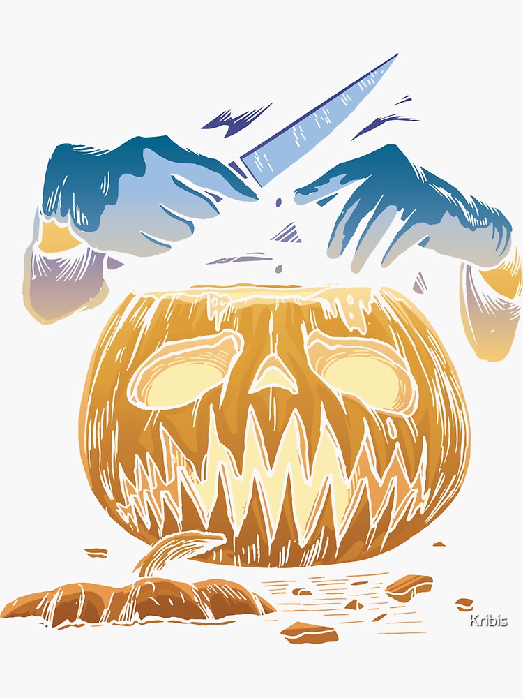 "Scarry Pumkin Face Halloween Spooky Serial Killer" Sticker for Sale by ...