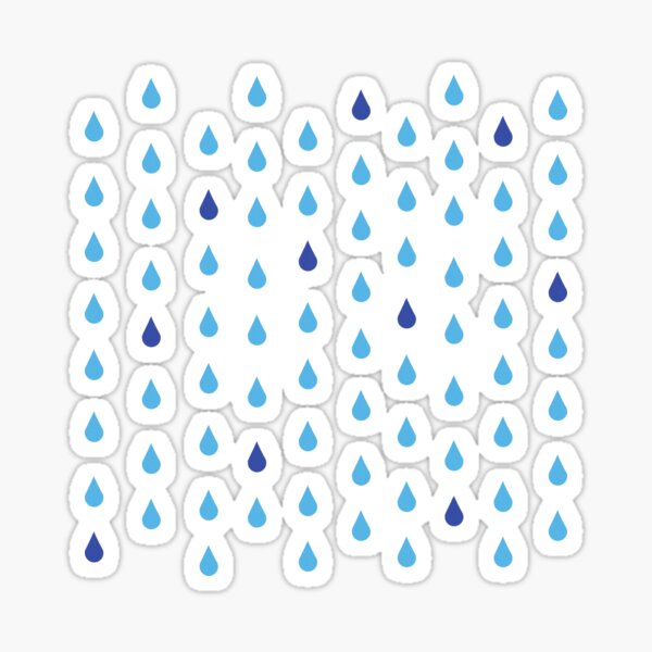 "Falling Rain Drops " Sticker for Sale by momo-sweettea | Redbubble