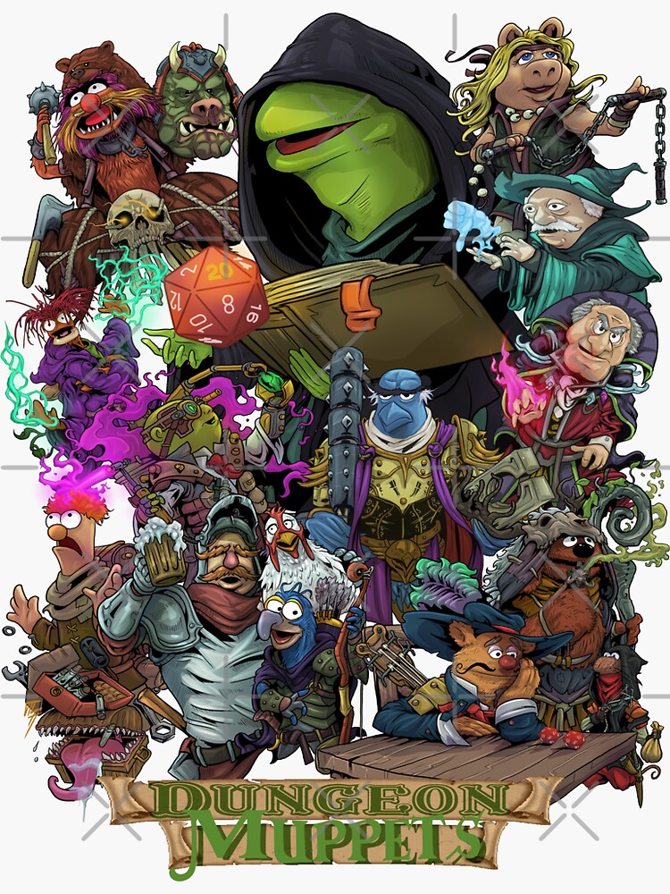 "Dungeon Muppets" Sticker for Sale by JohnLattaArt | Redbubble