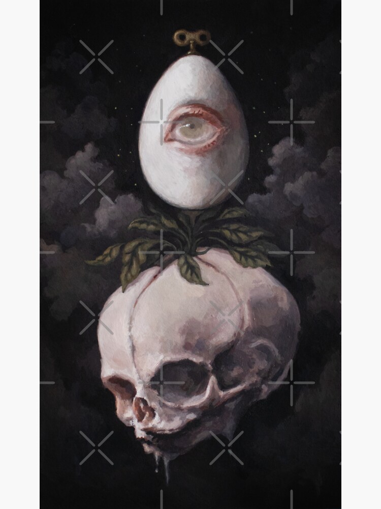 "Sprout Dark Surreal Skull Painting " Sticker for Sale by BeaBastet ...