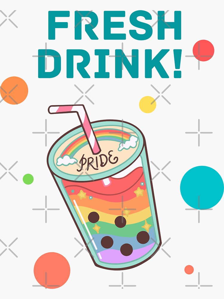 "Fresh Drink-The Rainbow of Soft Drinks" Sticker for Sale by Cata34 ...