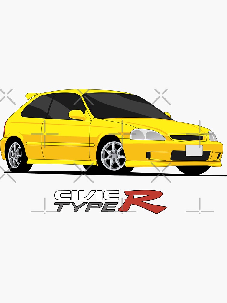 "Civic EK9 Type R" Sticker for Sale by TofuSenpai | Redbubble