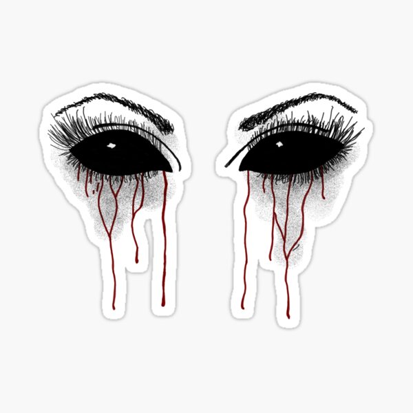 "Bleeding Eyes" Sticker for Sale by WingsToInk | Redbubble