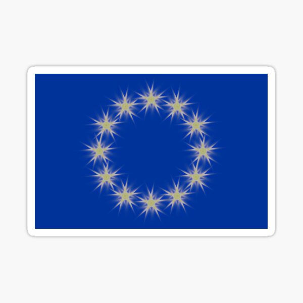 "Bright Glowing Stars Style EU Flag European Union Art" Sticker for ...