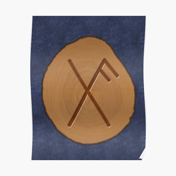 "Good Luck Bind Rune Wooden" Poster for Sale by LozMac | Redbubble