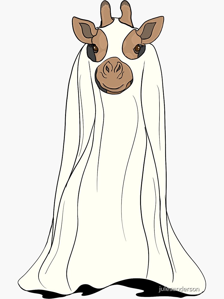 "Giraffe Spooky Ghost TikTok Trend" Sticker for Sale by julesanderson ...