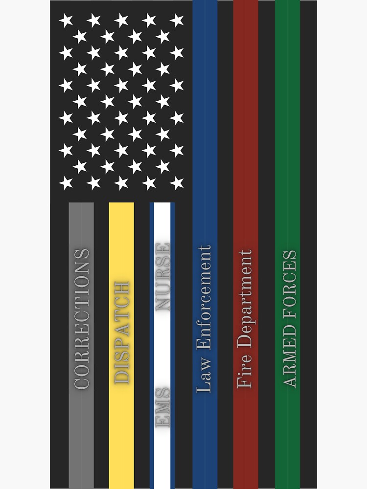 "First Responder Flag" Sticker for Sale by IntelectuaIdiot | Redbubble