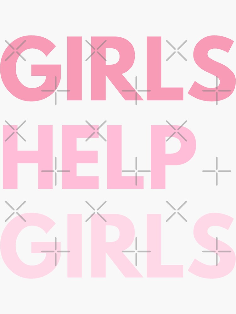 "pink girls help girls" Sticker for Sale by kaelinmeicher | Redbubble
