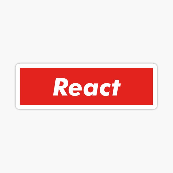 "react sticker (red)" Sticker for Sale by The-Lazy-Dev | Redbubble