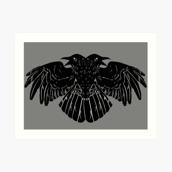 "Two-Headed Crow" Art Print for Sale by art-shy | Redbubble