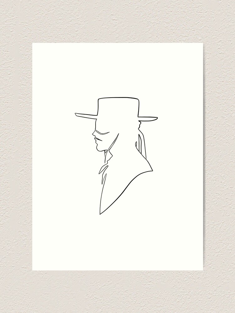 "Zorro line art design " Art Print for Sale by PrintsEntmt | Redbubble