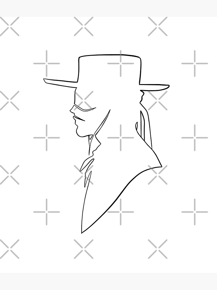"Zorro line art design " Art Print for Sale by PrintsEntmt | Redbubble