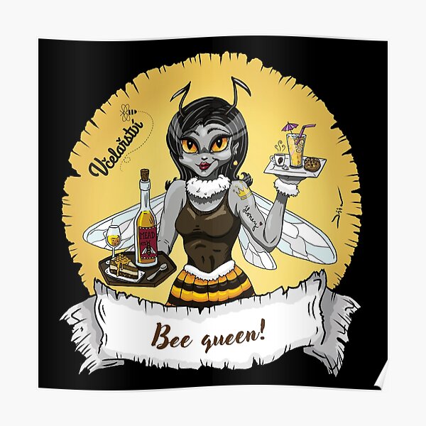 "The Bee Queen - Bee illustration, bee sticker, bee tshirt, bee ...