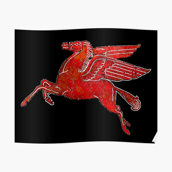 "Pegasus Flying Red Horse" Poster for Sale by Memoryvault | Redbubble