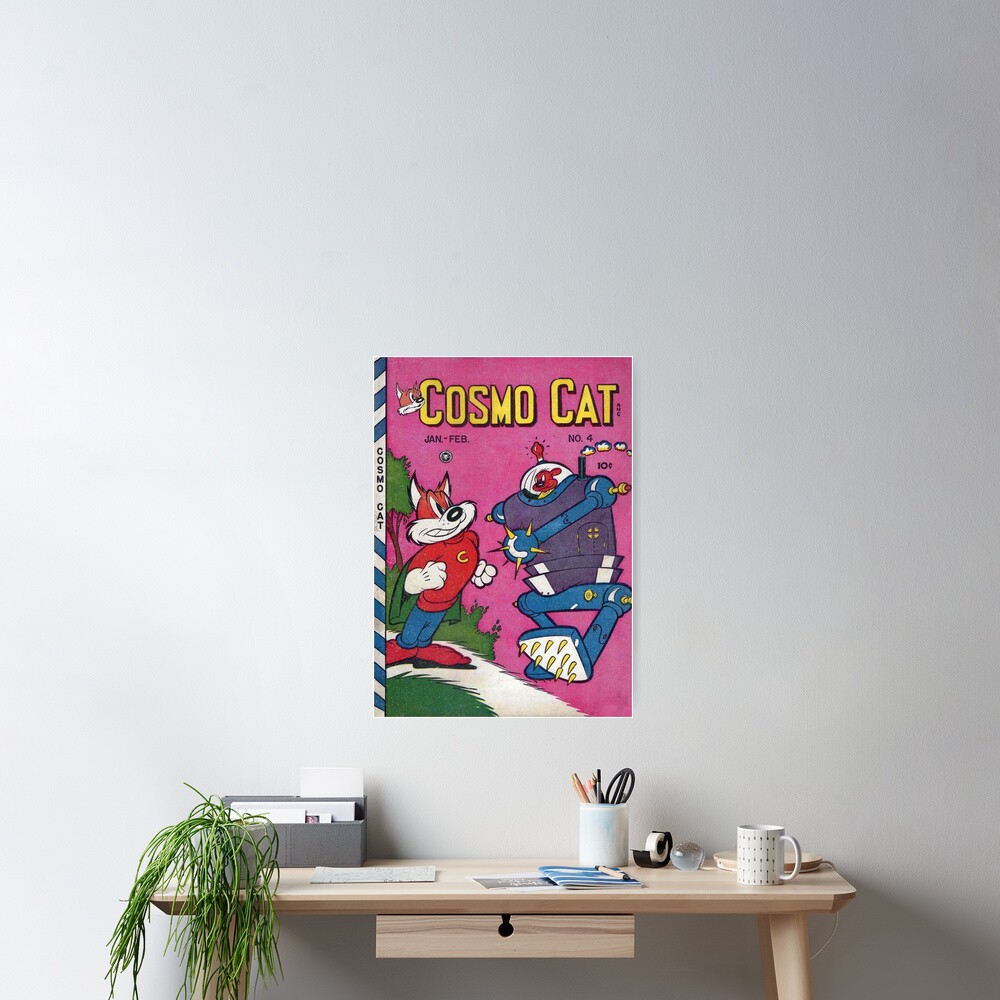 "Cosmo Cat - Vintage Animal Super Hero Comic Cover" Poster for Sale by ...