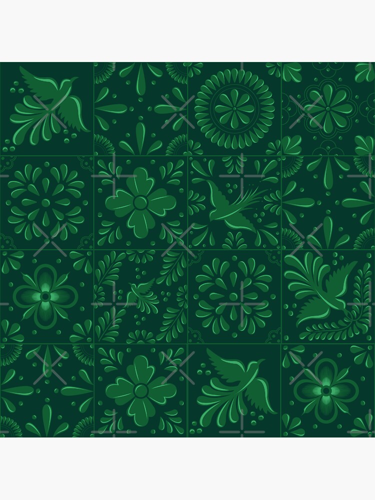 "Mexican Green Talavera Tile Pattern by Akbaly" Sticker for Sale by ...