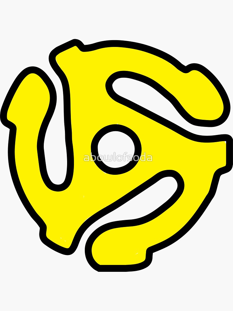 "DJ 45 rpm Adapter Spindle" Sticker for Sale by abowlofsoda | Redbubble