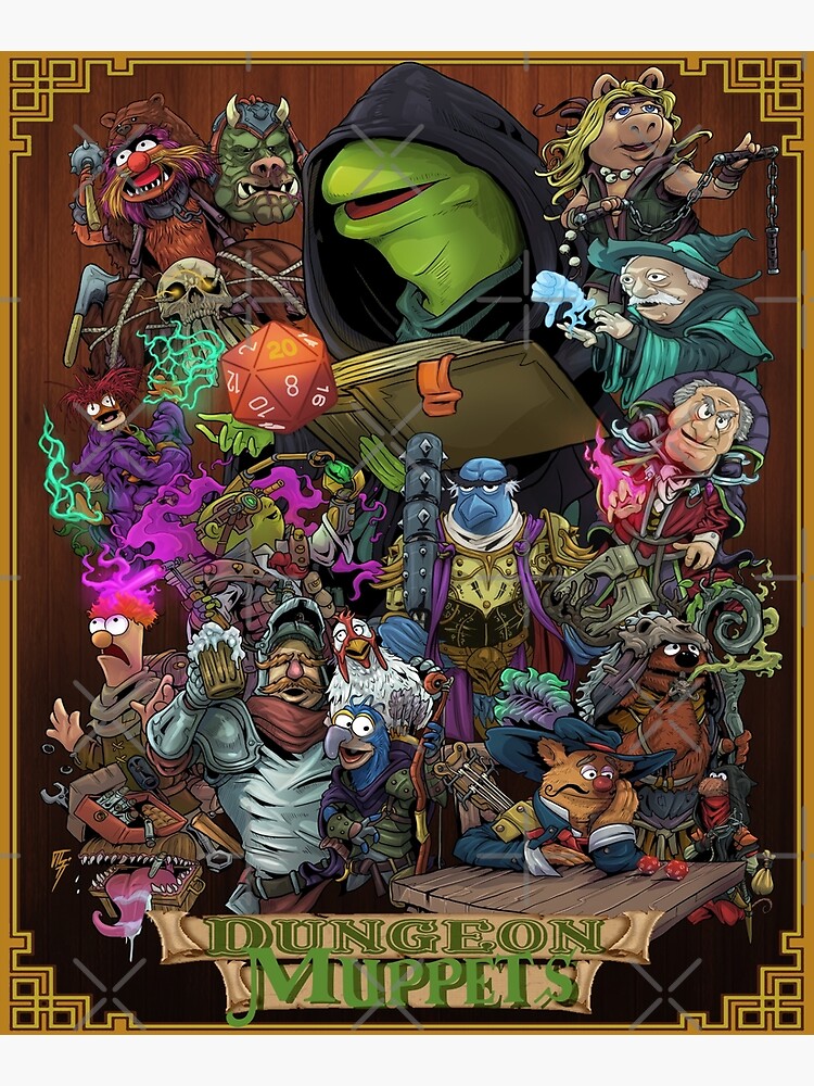 "Dungeon Muppets (with Border)" Poster for Sale by JohnLattaArt | Redbubble