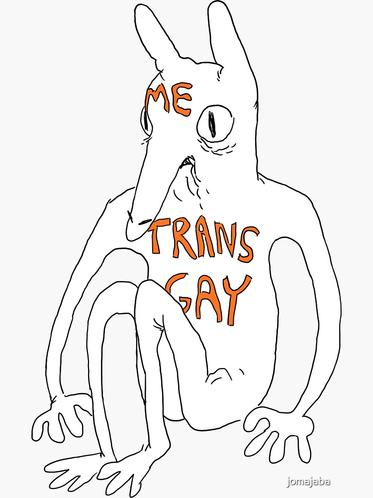 "trans gay creature " Sticker for Sale by jomajaba | Redbubble