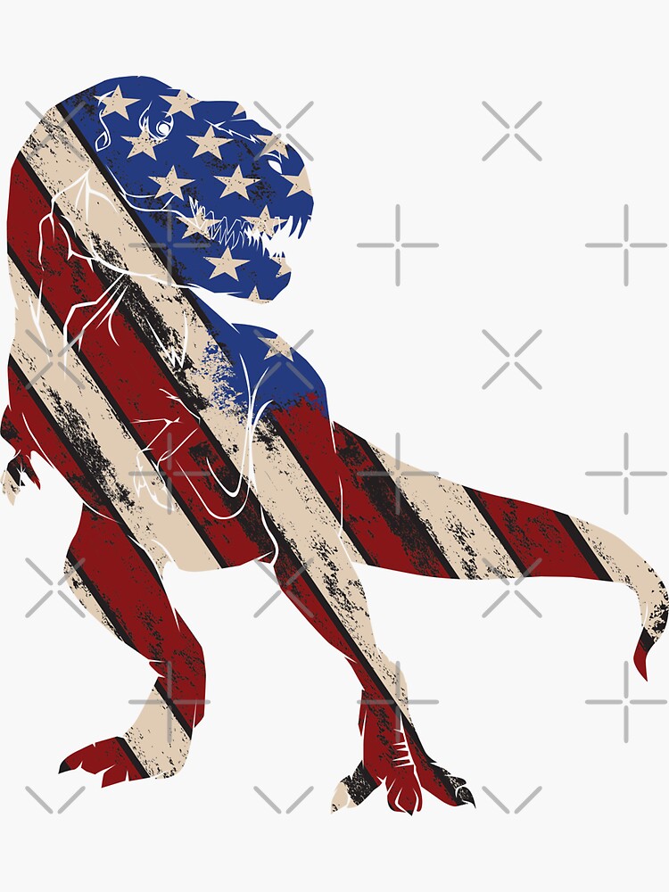 "Patriotic US Flag T-Rex" Sticker for Sale by ZiesMerch | Redbubble