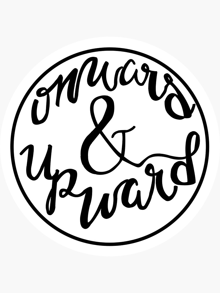 "Handlettered Onward & Upward" Sticker for Sale by marissaprice15 ...