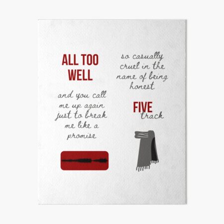 "All Too Well Sticker Pack Taylor Swift RED" Art Board Print for Sale ...