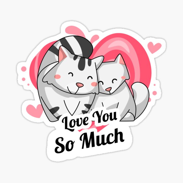 "Cute Cat Couple" Sticker for Sale by RetroJet | Redbubble