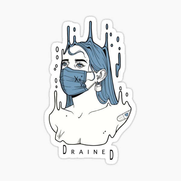 "Drained (V2)" Sticker for Sale by ellenb96 | Redbubble