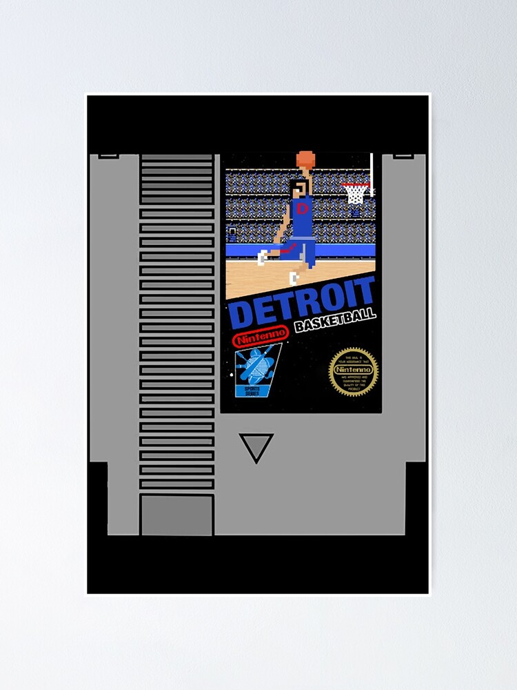 "Detroit Basketball 8 bit pixel art cartridge design " Poster for Sale ...