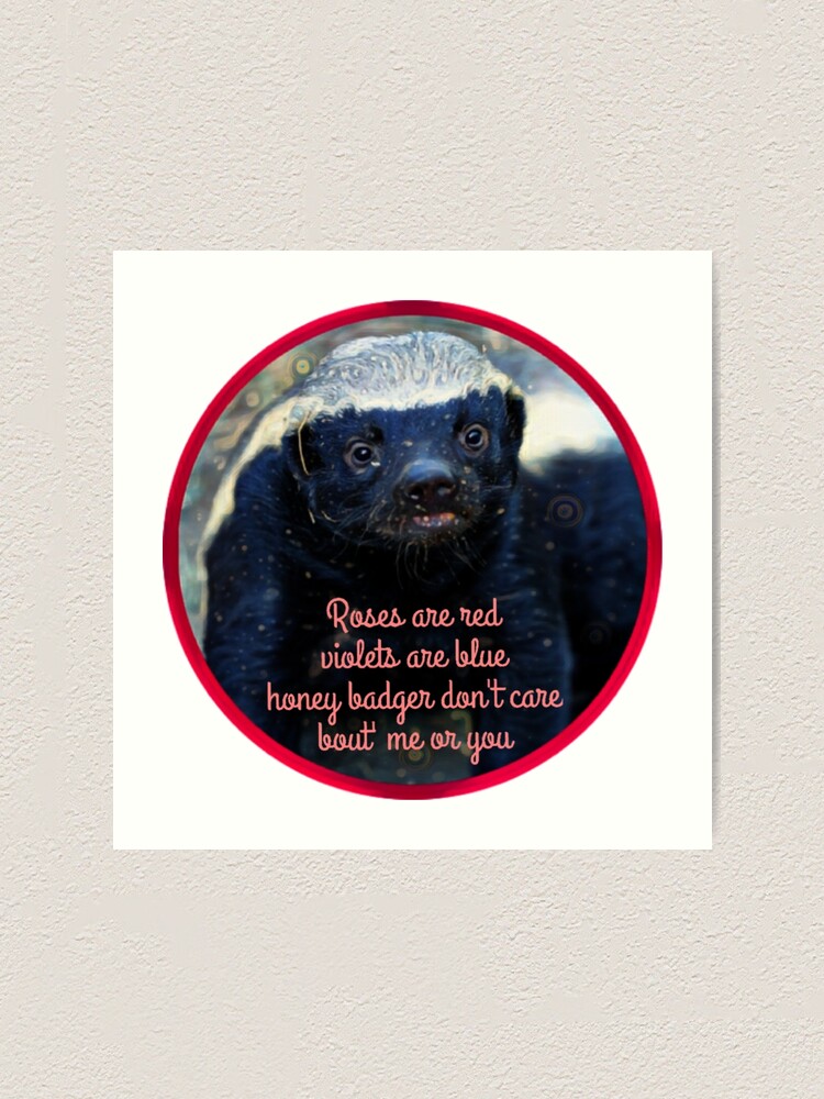 "A honey badgers poem" Art Print by genericllama | Redbubble
