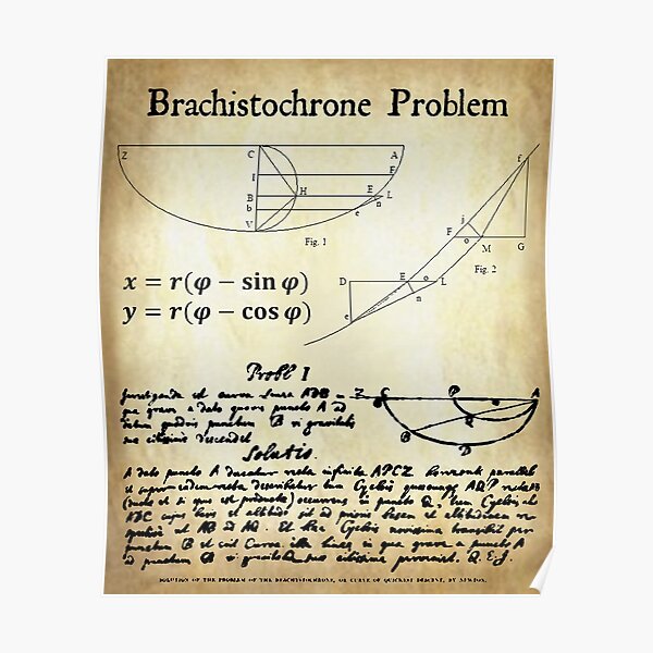 "Brachistochrone Problem Math Physics Design Parchmet Background" Poster for Sale by Nfrey78 ...