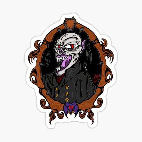 "Nosferatu on velvet" Sticker for Sale by Fiendishdesigns | Redbubble