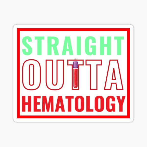 "HEMATOLOGY" Sticker for Sale by Funwordland | Redbubble