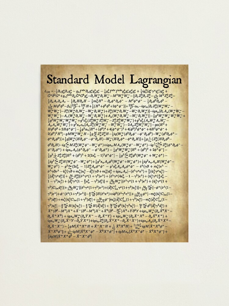 "Standard Model Lagrangian Math Physics Design Parchmet Background ...