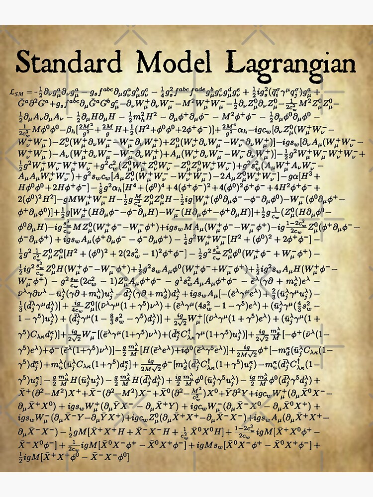 "Standard Model Lagrangian Math Physics Design Parchmet Background ...