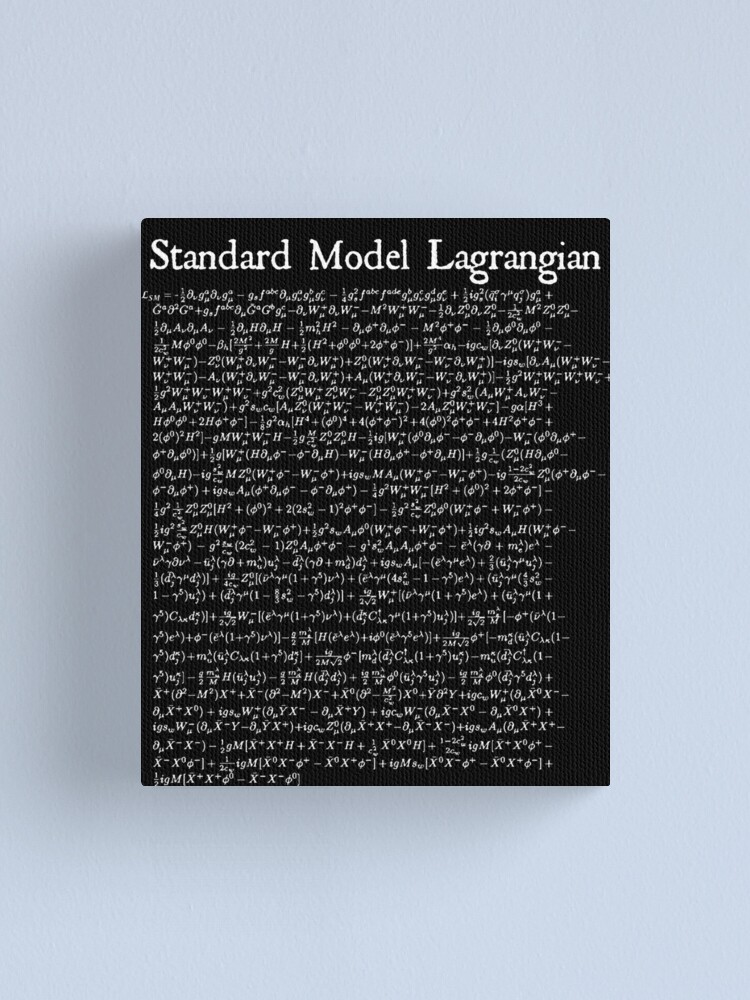 "Standard Model Lagrangian Math Physics Design Black Background" Canvas ...