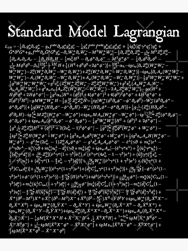 Standard Model Lagrangian Math Physics Design Black Background Canvas ...