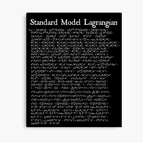 "Standard Model Lagrangian Math Physics Design Black Background" Canvas ...