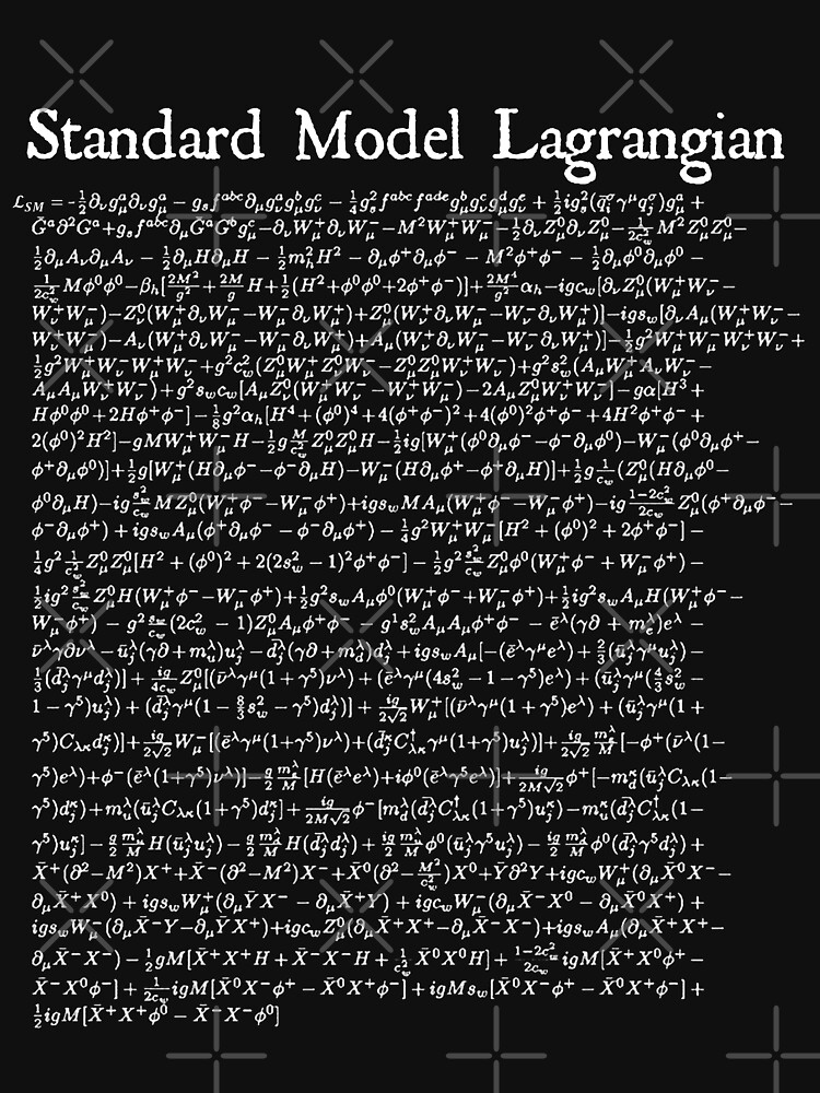 "Standard Model Lagrangian Math Physics Design Black Background" T ...