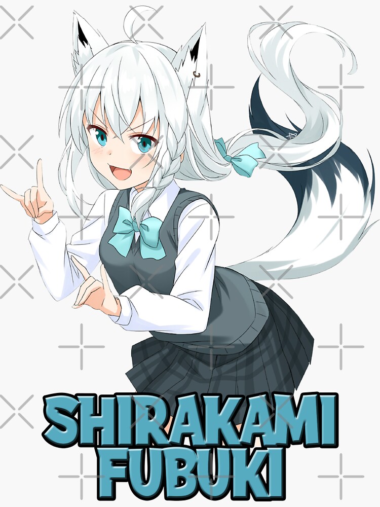 "Graphic Love Hololive Streamer Shirakami Fubuki" Sticker for Sale by ...