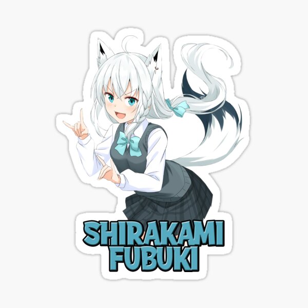 "Graphic Love Hololive Streamer Shirakami Fubuki" Sticker for Sale by ...