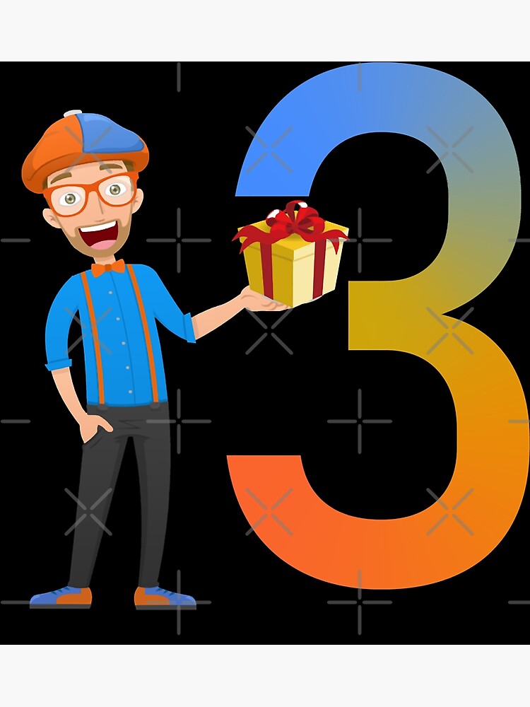 "Mens Womens Blippi Birthday Party 3Rd Blippi Costume For Boy And Girl ...