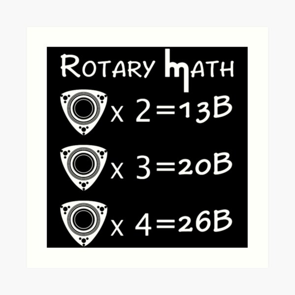 "rotary math mazda rx7 wankel engine maths " Art Print for Sale by ...