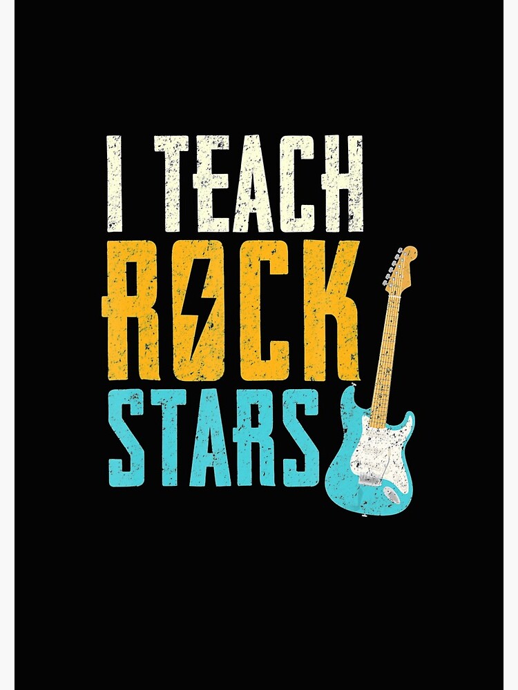 "Cute I Teach Rock Stars Teacher Of Stars With" Spiral Notebook by ...