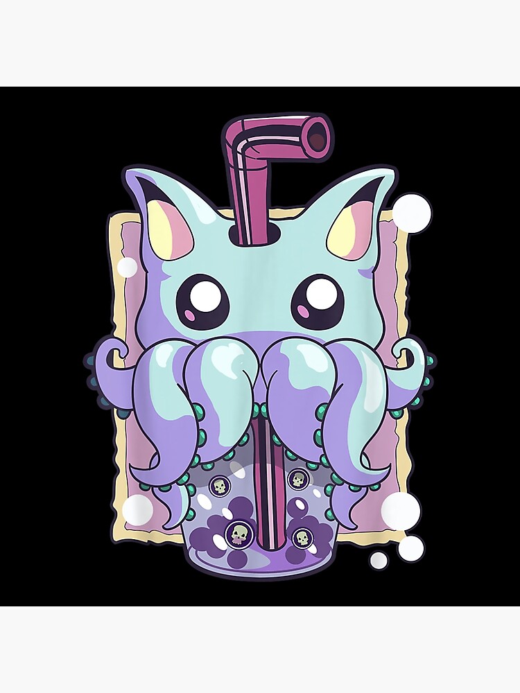 "Pastel Goth Creepy Creature Boba Bubble Tea Kawaii Vaporwave" Art ...